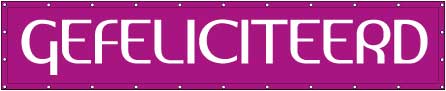 Spandoek: gefeliciteerd | 123spandoek.nl